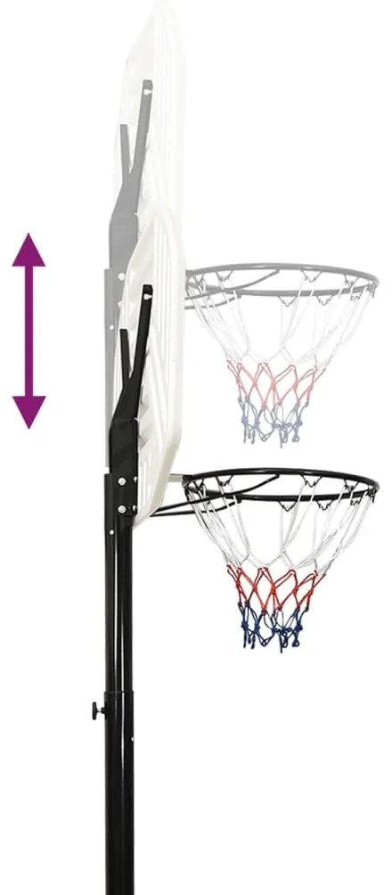 Basketbalový koš bílý 258–363 cm polyethylen