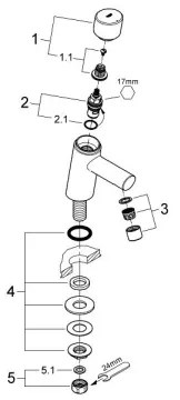 GROHE 32207001 - Stojánkový ventil CONCETTO XS lesklý chrom