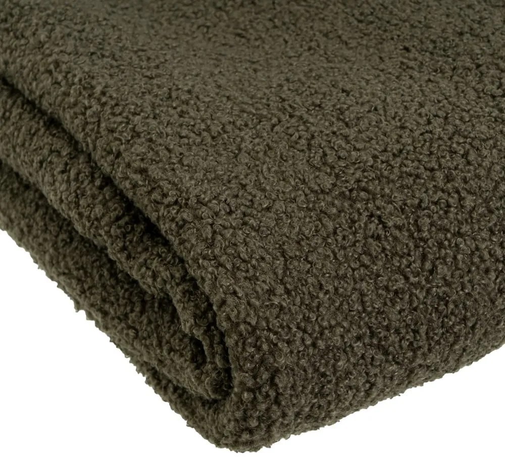 Zelená deka s beránkem 130x160 cm Sherpa Bouclé – Casa Selección