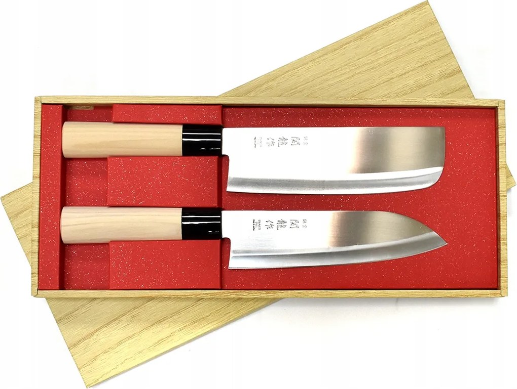 Sada 2 japonských nožů Sekiryu – Santoku, Nakiri