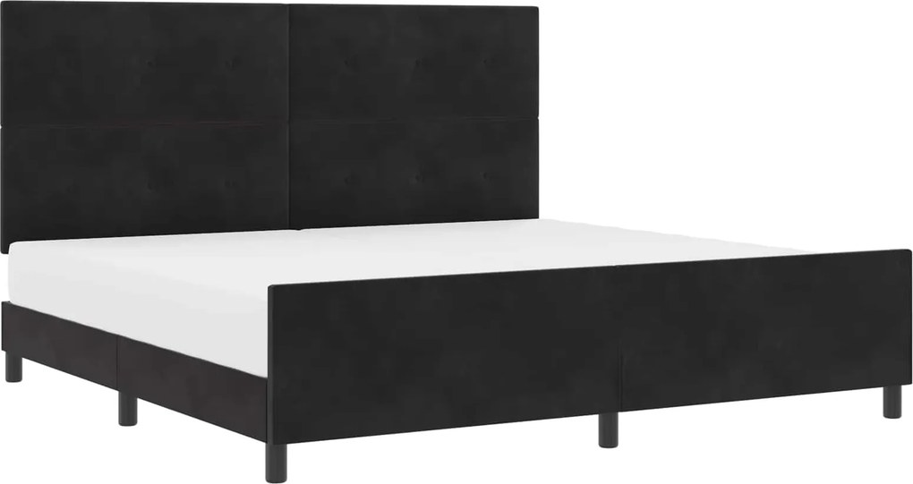Postel s boxspringem s čelo Černá 200 x 200 cm samet 3344965