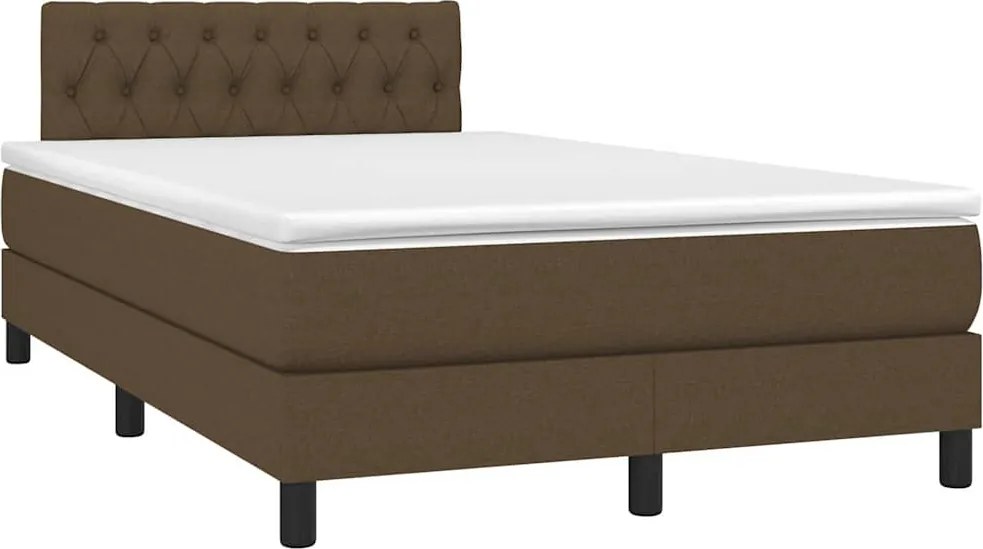 Box spring postel s matrací a LED tmavě hnědá 120x200 cm textil 3133384