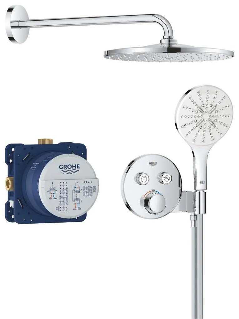 Grohe Precision SmartControl - Sprchový set s termostatem pod omítku, průměr 31 cm, 3 proudy, chrom 34877000