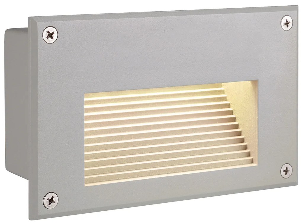 SLV 229702 LED Downunder, venkovní svítidlo do stěny, 3,6W LED, stříbrnošedá, 17x11cm, teple bílá barva světla, IP54