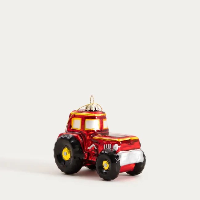 Závěsná vánoční dekorace GLASSO traktor 751974
