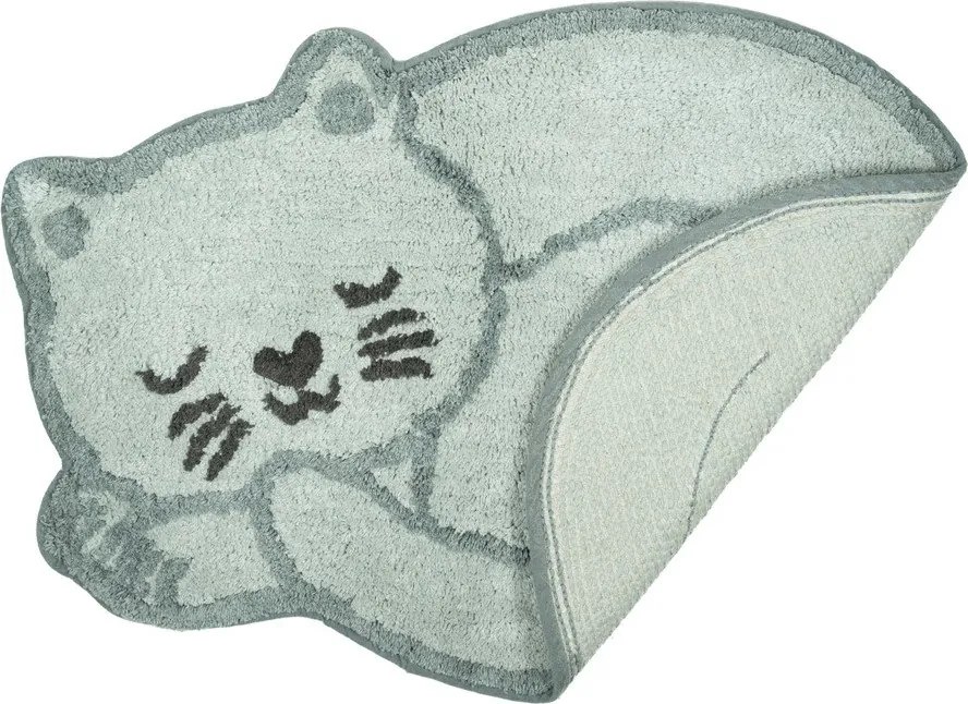 Světle modrý bavlněný dětský koberec 43x60 cm Sleeping Cat – Sass & Belle