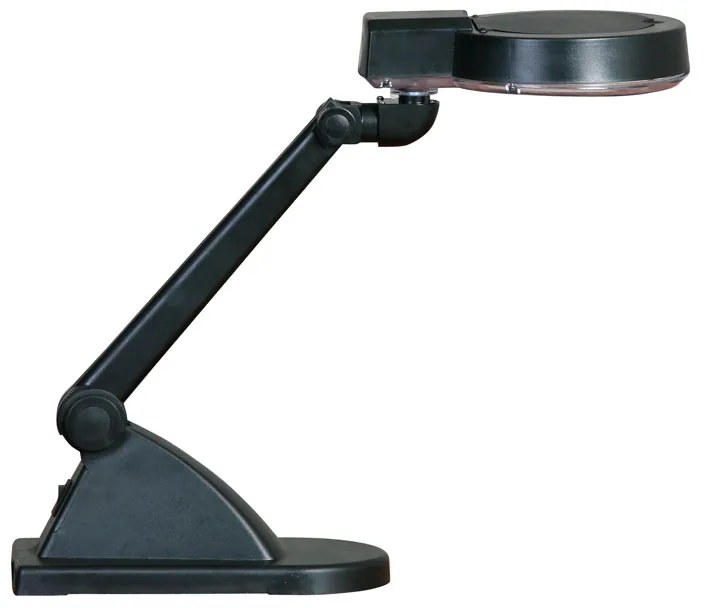 Stolní LED lampa se zvětšovací lupou, černá