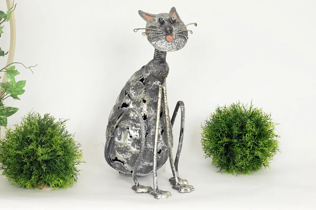 Dekorační kovová kočka