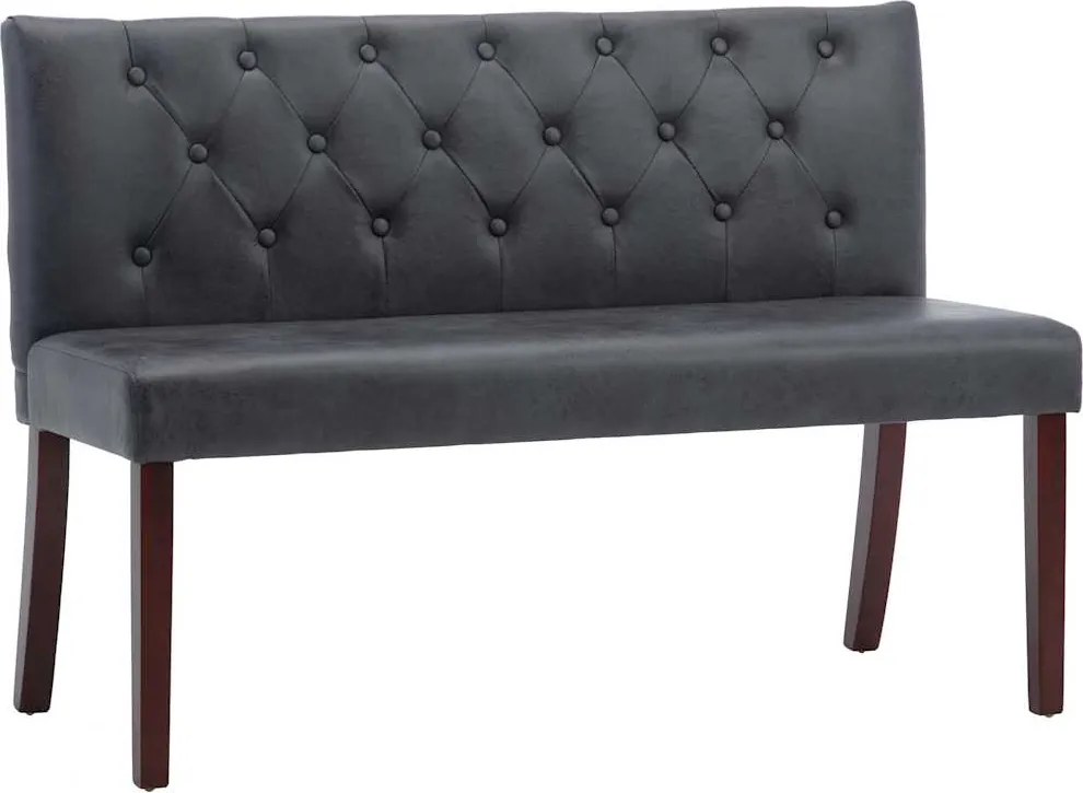 Lavice 120 cm šedá umělá semišová kůže 288574