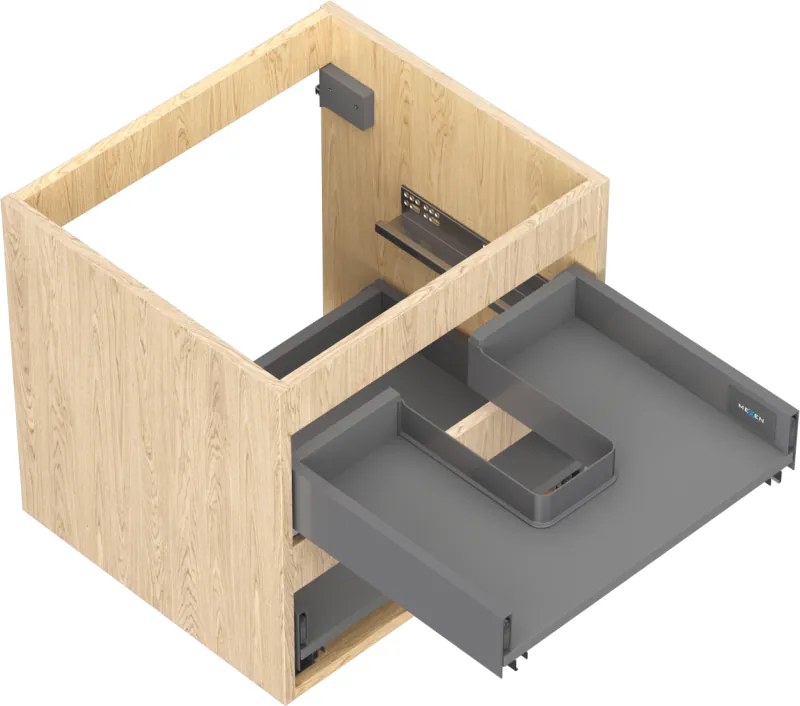 Mexen Box-A, závěsná skříňka 50 cm, 2 zásuvky, dub, 91AX0-0500-470-2-81