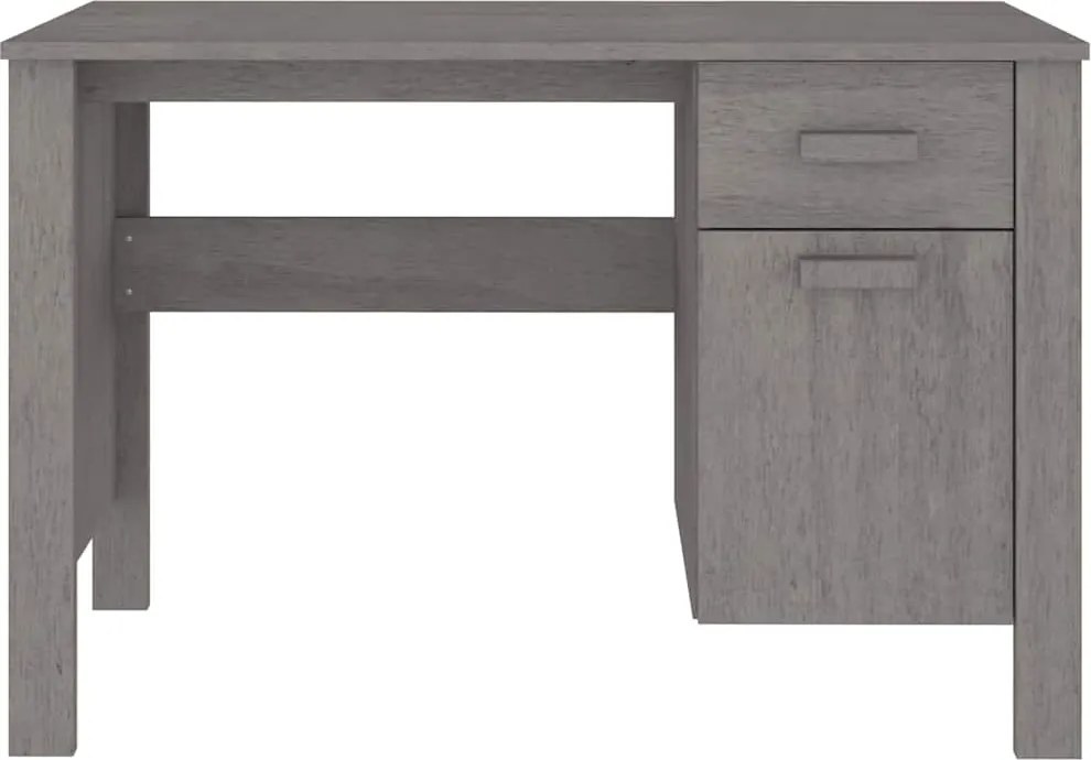 Psací stůl HAMAR světle šedý 113 x 50 x 75 cm masivní borovice 340463