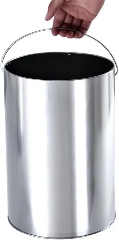 Odpadkový koš s popelníkem, 30 l, černý, nerez