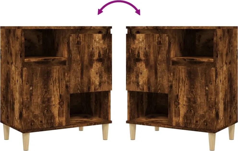 Příborníky 2 ks kouřový dub 60 x 35 x 70 cm kompozitní dřevo 3185724