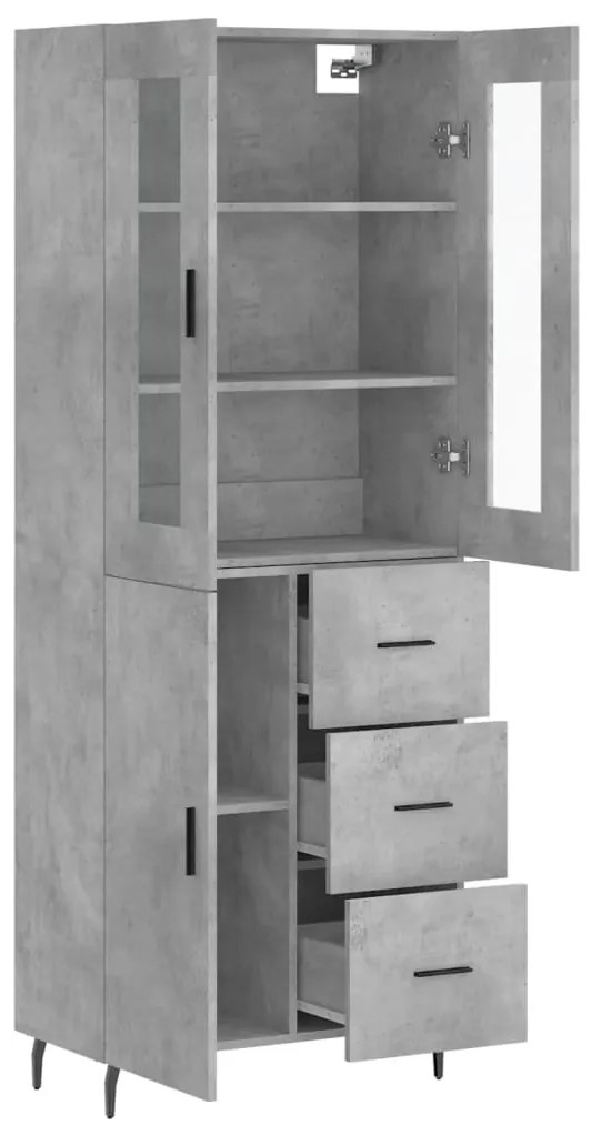 Skříň highboard betonově šedá 69,5x34x180 cm kompozitní dřevo - Default Title