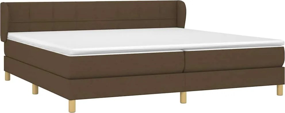 Box spring postel s matrací tmavě hnědá 200x200 cm textil 3126832