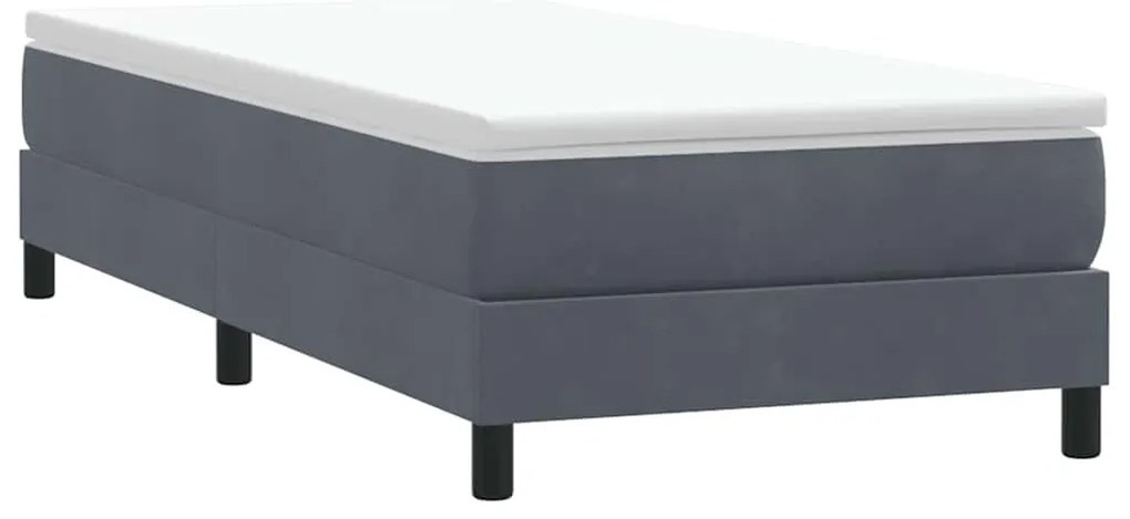Postel Box Spring bez matrace tmavě šedá 80x210 cm samet 3315802