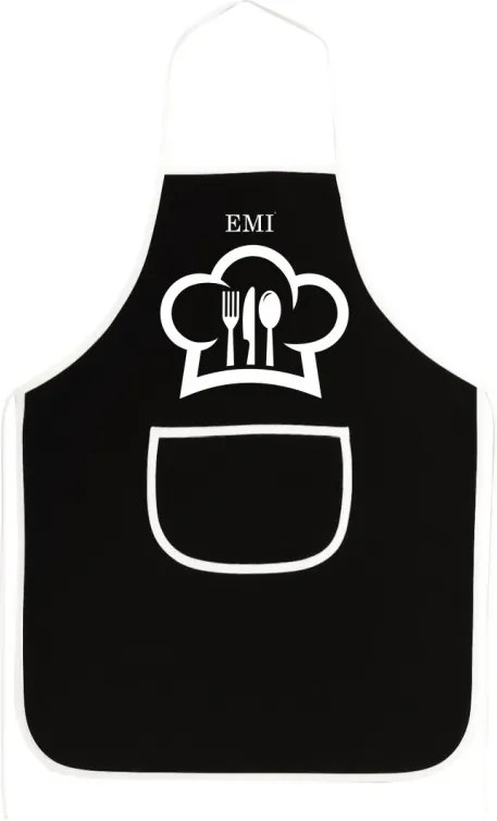 Kuchyňská zástěra Chef EMI, černá
