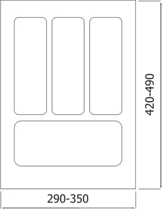 IN-DURO Příborník STRIPES 29 - 35 cm s hloubkou 42 - 49 cm, bílá