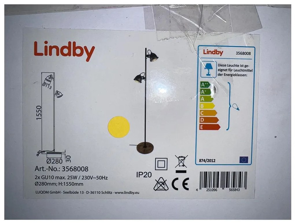 Lindby Lindby - Stojací lampa SHILA 2xGU10/25W/230V LW1086