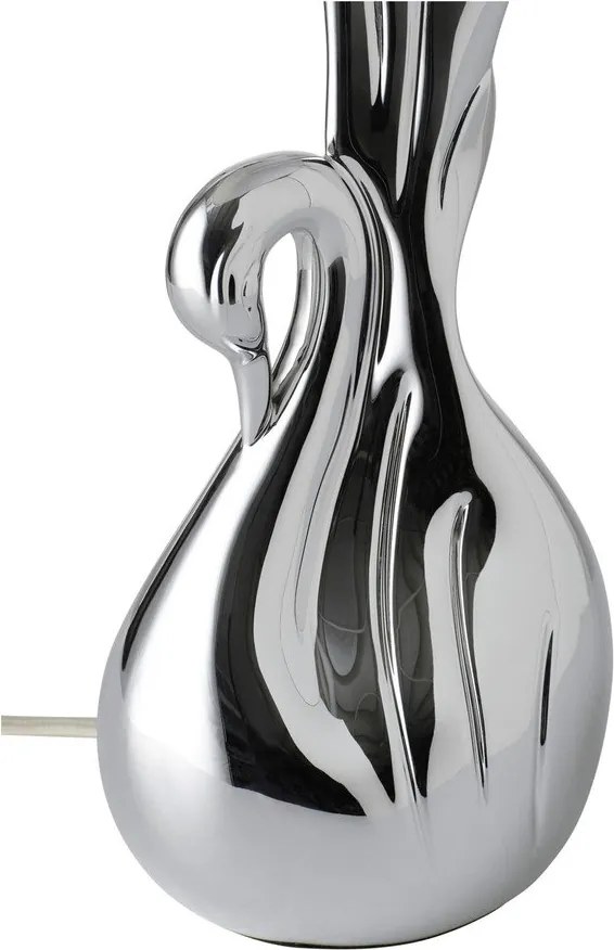 Bílá/ve stříbrné barvě stolní lampa z polyresinu (výška 53 cm) Swan – Ellos Home