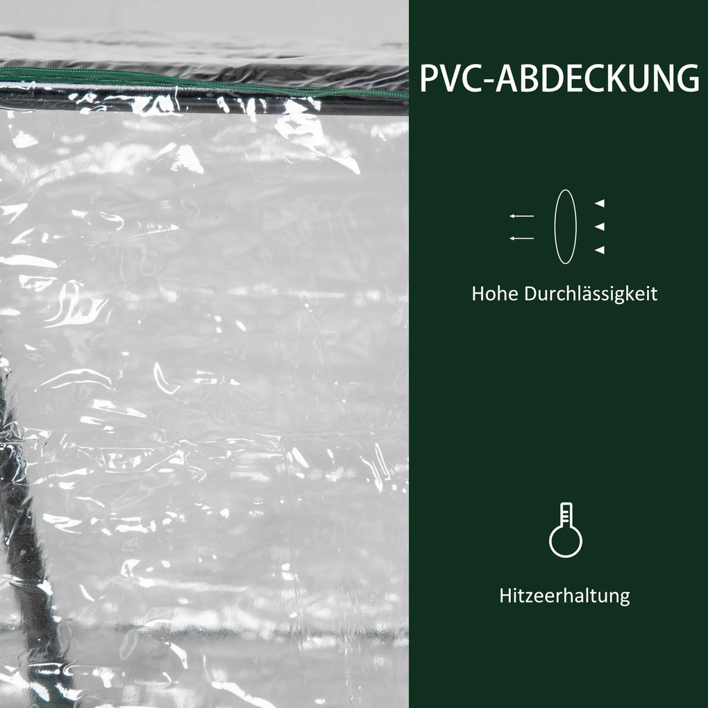 Fóliový skleník Outsunny s oknem, PVC skleník 120x60x60 cm, průhledný skleník na rajčata a chladicí rám pro rostliny | Aosom.de