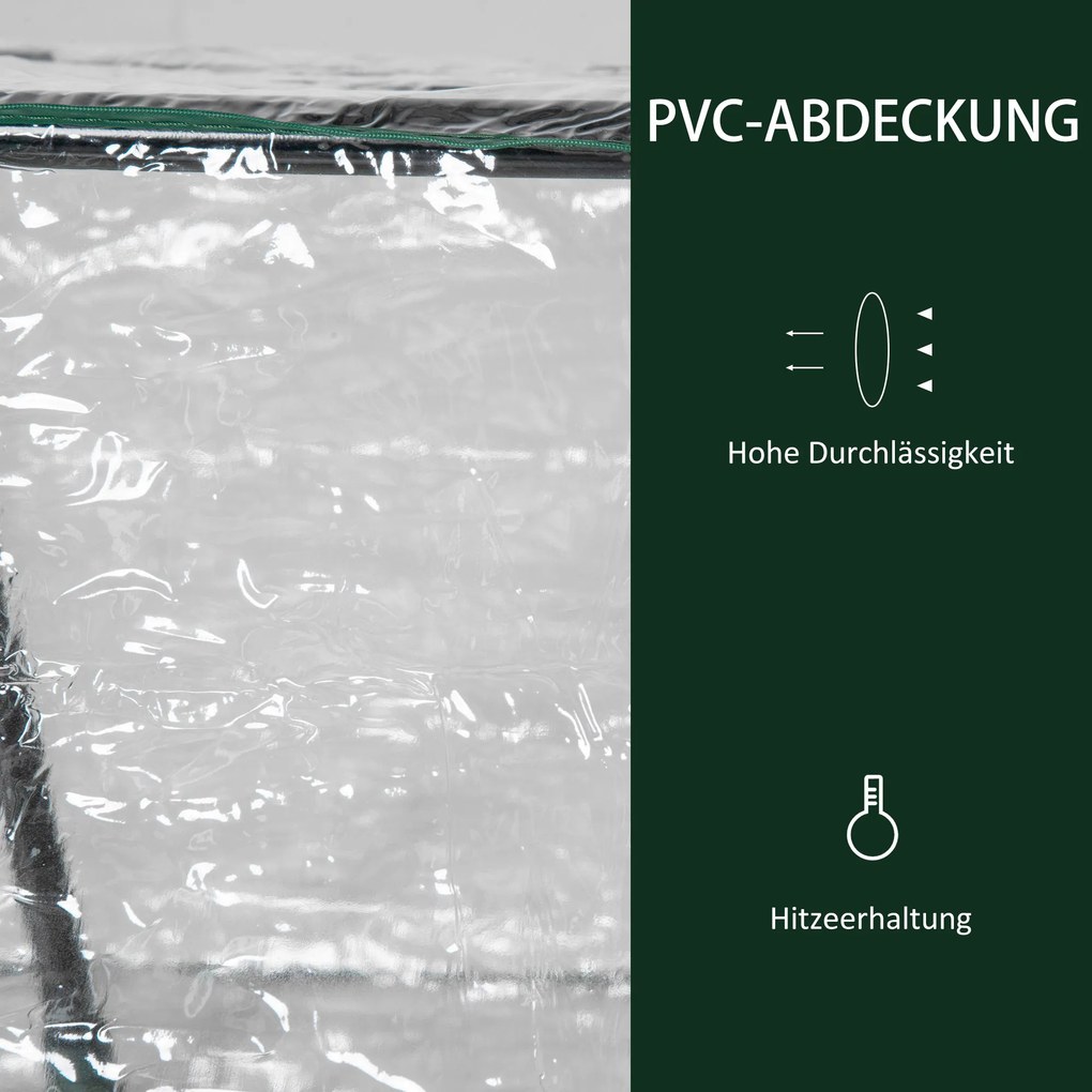 Fóliový skleník Outsunny s oknem, PVC skleník 120x60x60 cm, průhledný skleník na rajčata a chladicí rám pro rostliny