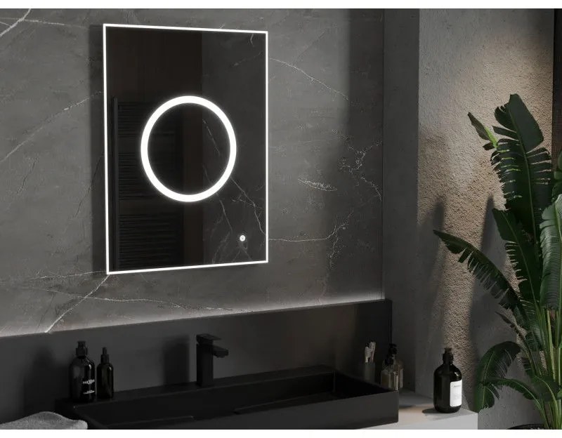 Mexen Koga, LED koupelnové zrcadlo s podsvícením 60 x 80 cm, 6000K, ochrana proti zamlžování, 9821-060-080-611-00