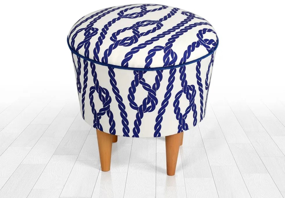 Atelier del Sofa Taburet Cunda v2 - Blue, White, Modrá, Bílá