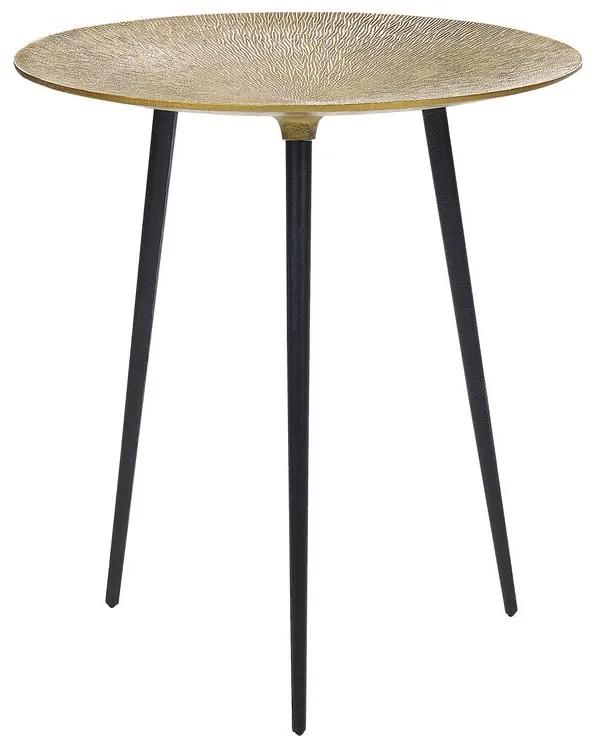Kovový boční stolek černý/ zlatý WAIPU Beliani