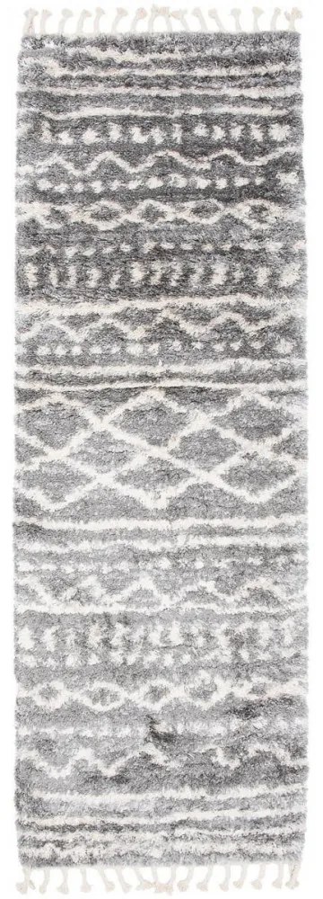 Kusový koberec shaggy Aron šedý atyp 80x250cm