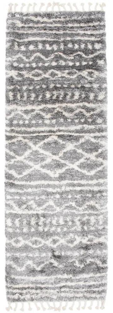 Kusový koberec shaggy Aron šedý atyp 80x300cm