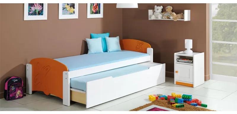 Nábytek Elegance Dětská postel MALGO 1 bez matrace bílá/oranžová