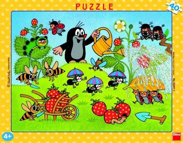 Deskové puzzle Dino 40 dílků - Krtek v jahodách