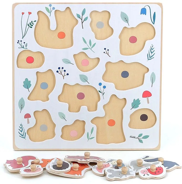 Vilac Lesní zvířátka puzzle s úchytem od Sarah Betz