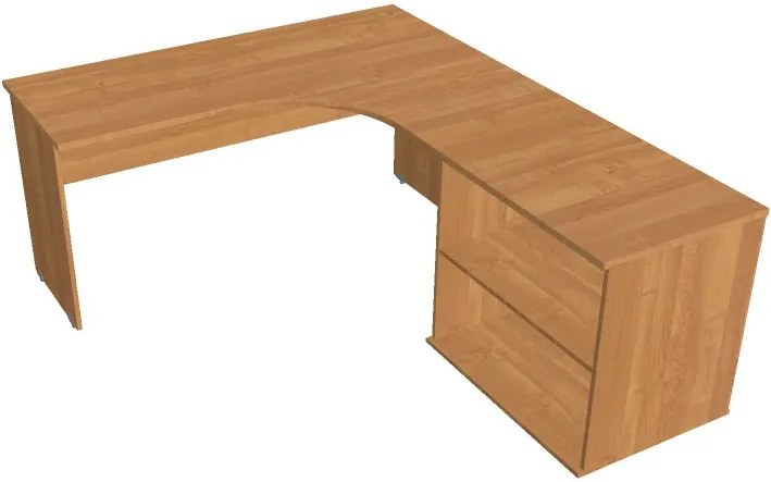 Sestava stolu a skříně levá 160 cm - Hobis Gate GE 60 H L Dekor stolové desky: olše, Dekor lamino podnože: olše