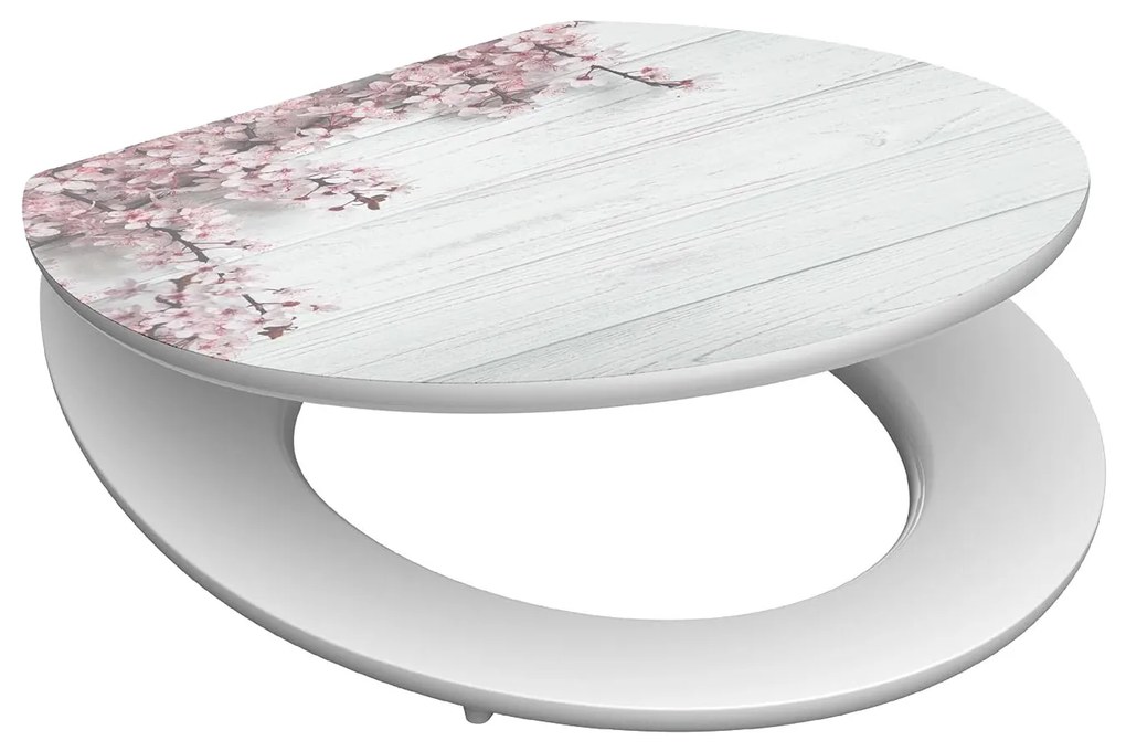 Eisl Sanitär WC prkénko MDF Soft Close Flowers and Wood High Gloss 80549