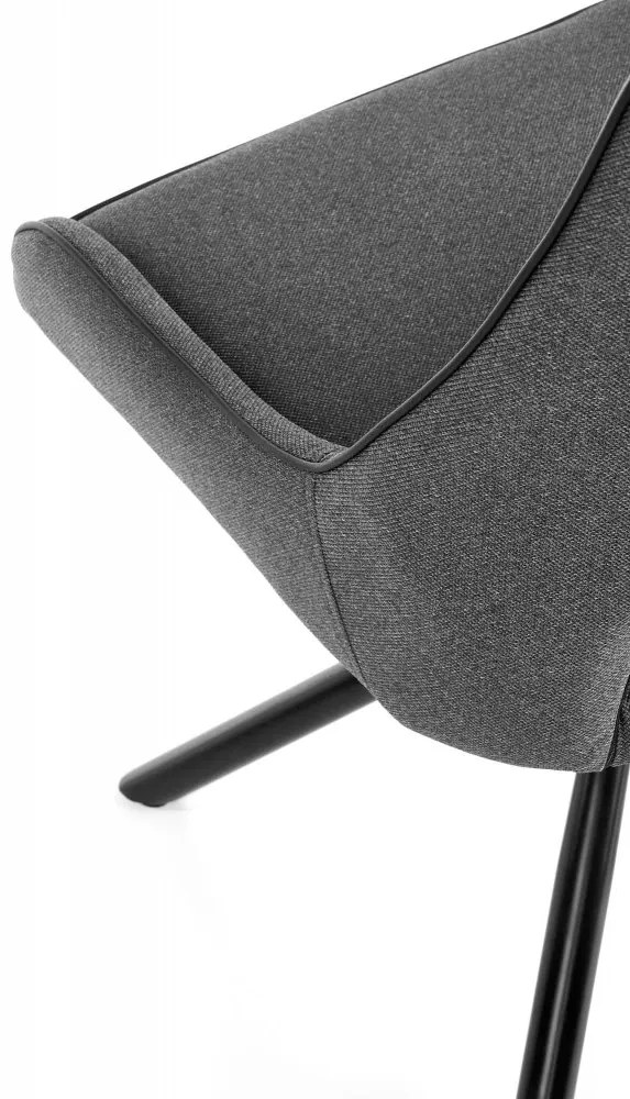 Jídelní židle ALAVO –⁠ kov/látka, šedá