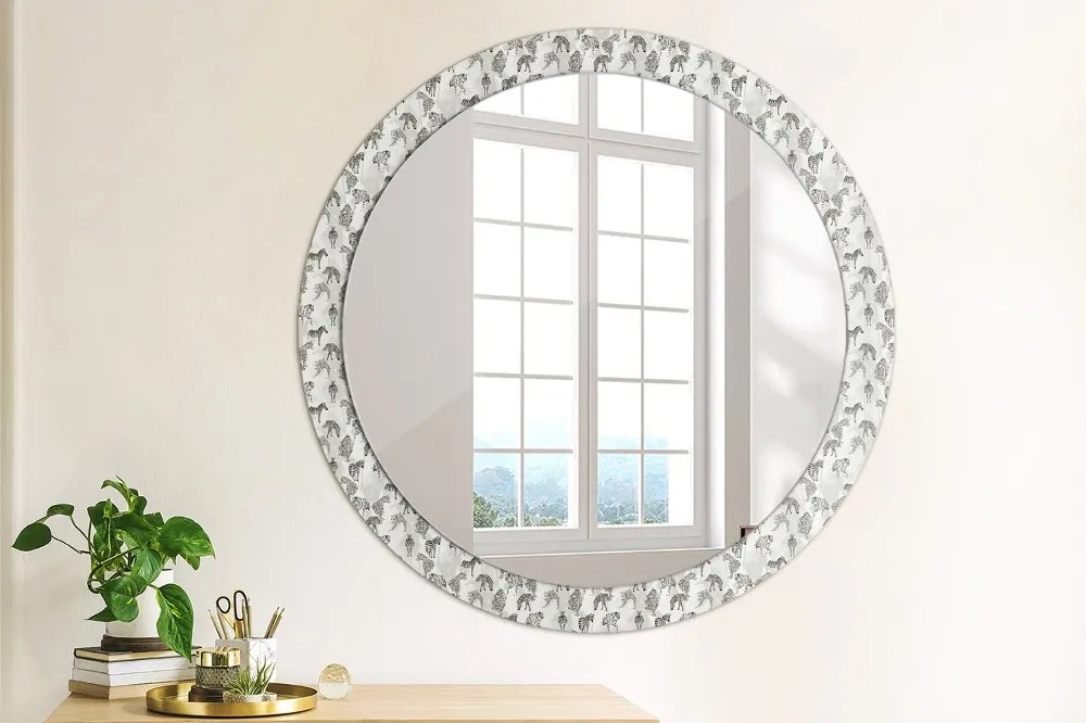 Kulaté dekorativní zrcadlo Tropický tygr fi 90 cm