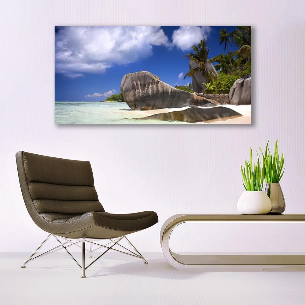 akrylový obraz Skály Pláž Krajina 120x60 cm