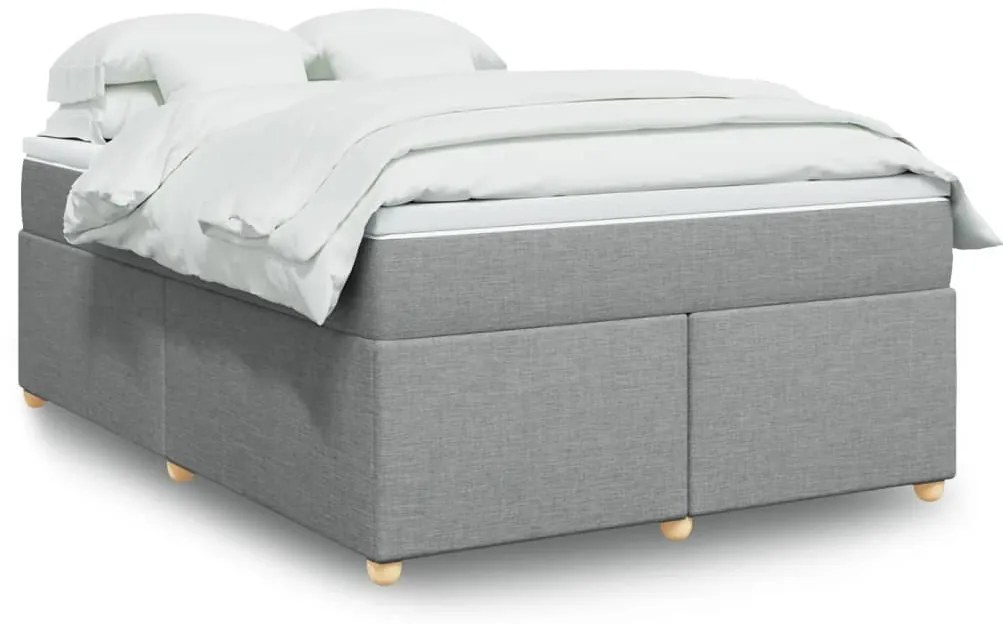 Box spring postel s matrací světle šedá 140 x 190 cm textil 3285373
