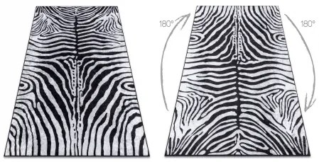 MIRO 51331.803 mycí kobereček Zebra protiskluz černý / bílá velikost 160x220 cm | krásné koberce cz