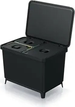 PROSPERPLAST SYSTEMA 1x23l + 2x10l černá / Odpadkový koš