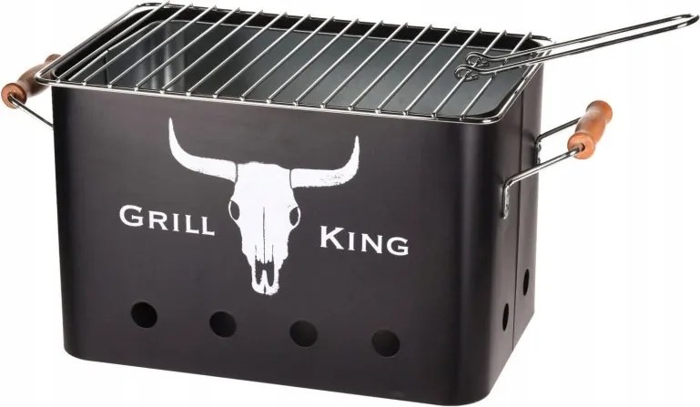 Přenosný gril Grill King, kovový, 44 x 23 x 23 cm