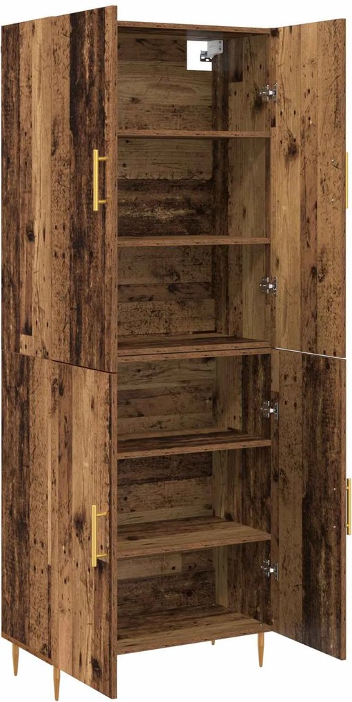 Vysoký bufet Staré dřevo 69,5 x 34 x 180 cm Kompozitní dřevo 3394578