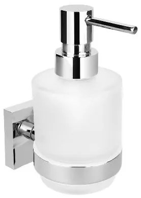 Sapho X-SQUARE - Dávkovač mýdla Mini s držákem, mléčné sklo/chrom XQ101