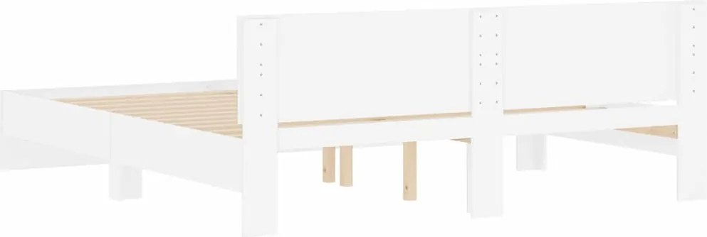 Rám postele s čelem s čelo Bílá 137 x 190 cm Kompozitní dřevo 3402863