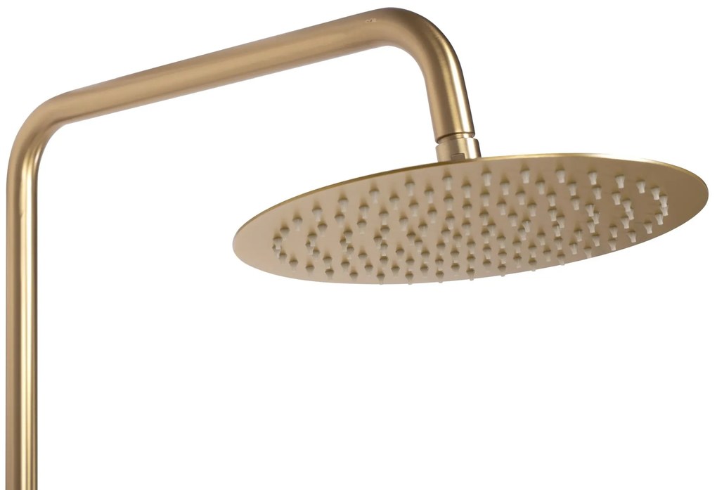 Rea Vincent, sprchový set s termostatickou baterií a dešťovou hlavicí 25cm, zlatá matná, REA-P6602
