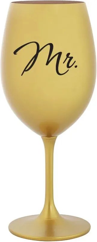 MR. - zlatá sklenice na víno 350 ml