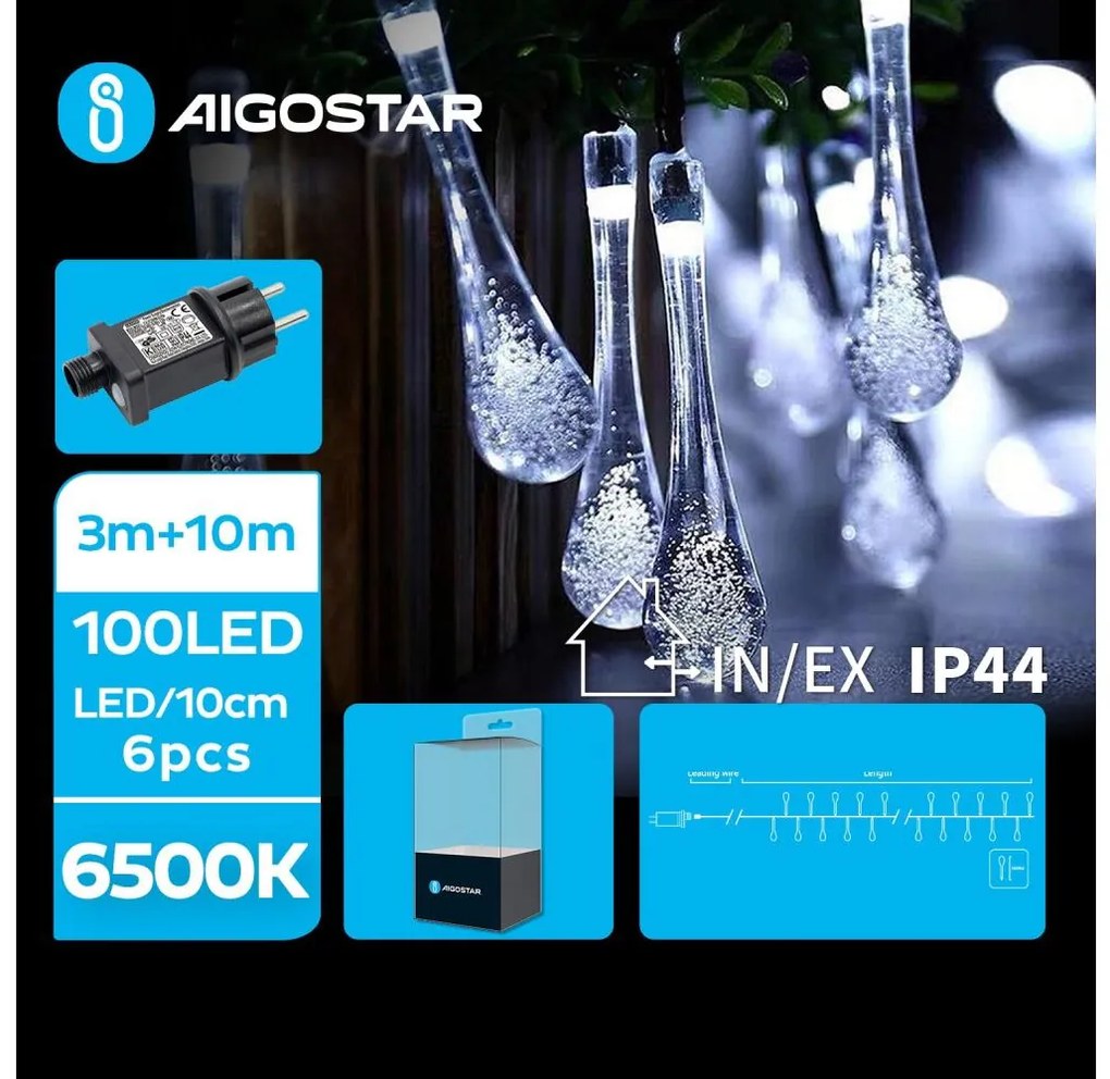 Aigostar B.V. | Aigostar - LED Venkovní dekorační řetěz 100xLED/8 funkcí 13m IP44 studená bílá | AI0474