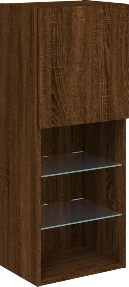 vidaXL 5dílná obývací stěna s LED kompozitní dřevo [3216696] Barva: hnědý dub